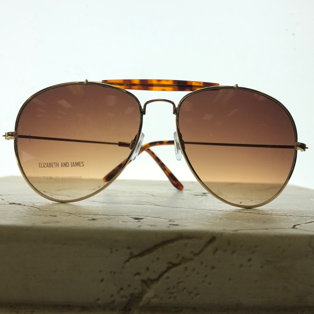 Elizabeth And James Aviator Tortoise Shell Slim Arm B… - Gem